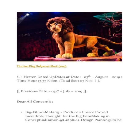 The lion king hollywood movie (2019). | DOCX