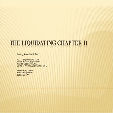 The Liquidating Chapter 11 Power Point (10.16.09) | PPT