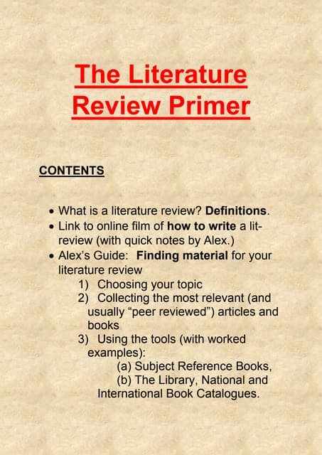 Types of literature review | PPT