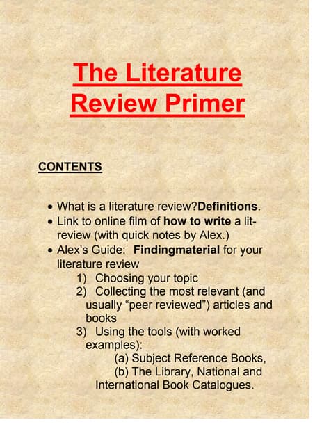 Types of literature review | PPTX | Educational Assessment | Education