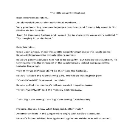 The little naughty elephant | DOCX