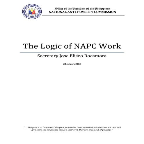 The Logic of NAPC Work | PDF