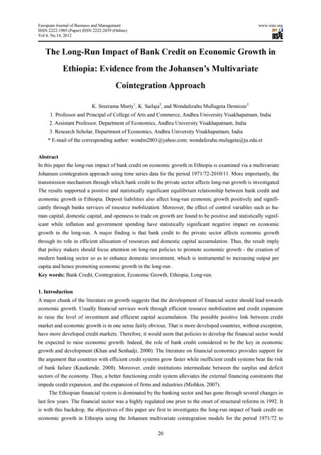 External Debt and Economic Growth: Empirical Evidence from Developing ...