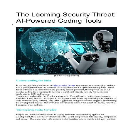 The Looming Security Threat: AI-Powered Coding Tools | PDF