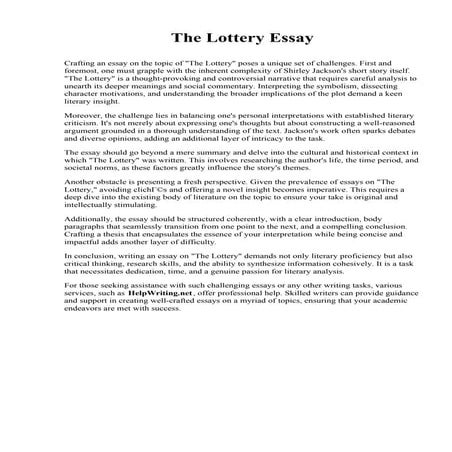 Essay On The Lottery.pdf