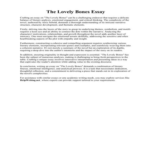 The Lovely Bones Essay | PDF