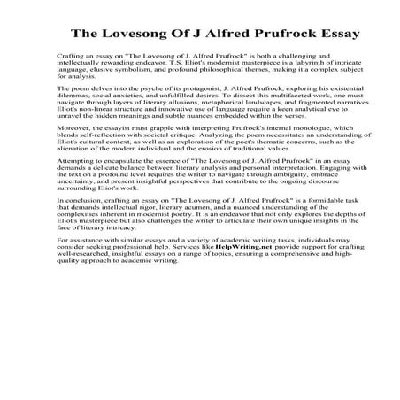 The Lovesong Of J Alfred Prufrock Essay.pdf