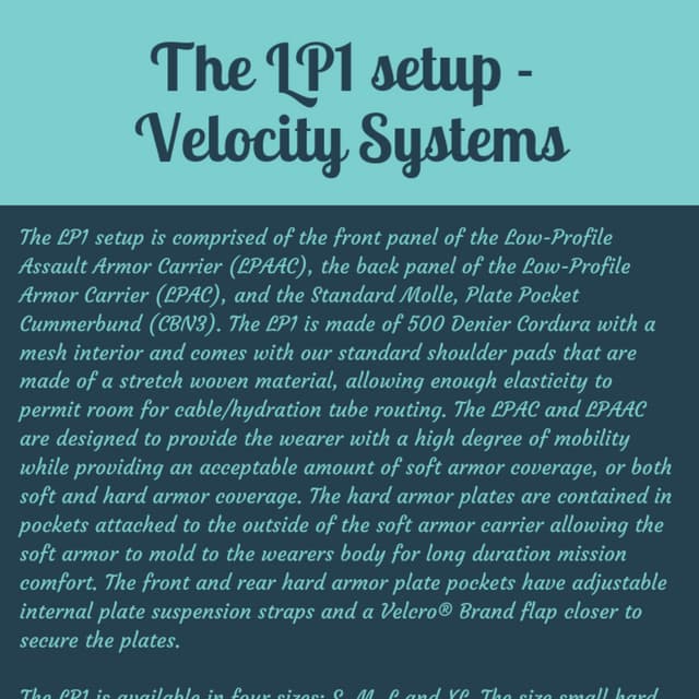 The LP1 setup - Velocity Systems | PDF