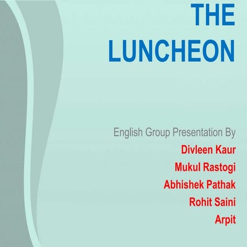 The Luncheon - William Somerset Maugham | PPTX
