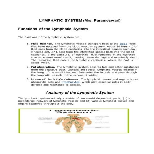 The lymphatic system | PDF