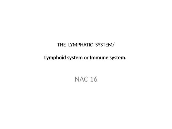 Lymphatic System Notes | PPT