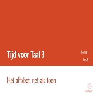 Thema 1 les 8 - het alfabet net als toen | PPTX