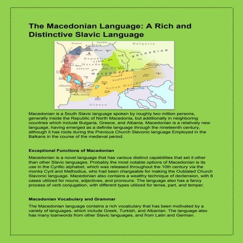 The Macedonian Language A Rich and Distinctive Slavic Language.pdf