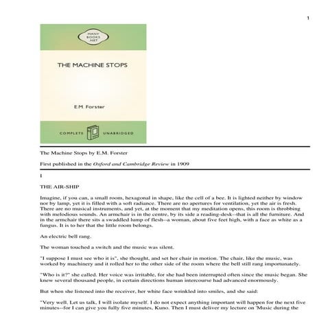 The machine stops | PDF