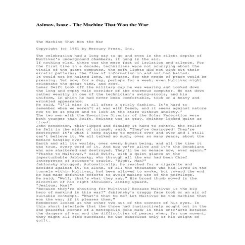 The machine that won the war | PDF