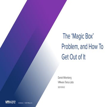 The ‘Magic Box’ Problem, and How to Get Out of It | PDF