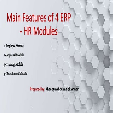 Main features of 4 ERP-HR Modules | PPT