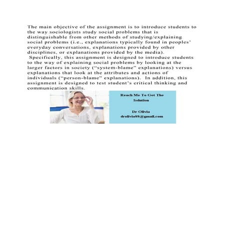 The main objective of the assignment is to introduce students to the.docx