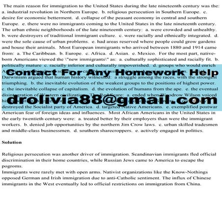 Industry and immigration quiz | DOCX