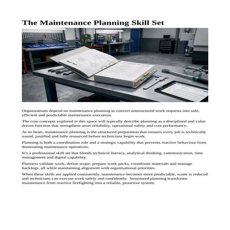The Maintenance Planning Skill Set Explained | PDF