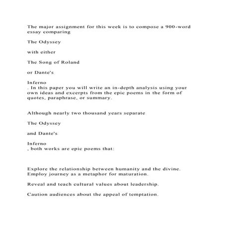The major assignment for this week is to compose a 900-word essay co.docx