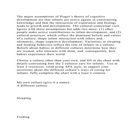 The major assumptions of Piaget’s theory of cognitive development ar.docx