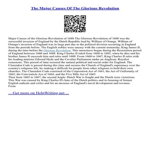 Glorious Revolution Summary Significance Causes