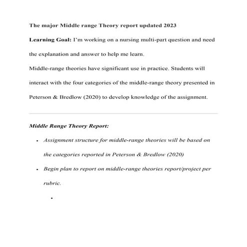 The major Middle range Theory report updated 2023 doc 3.docx