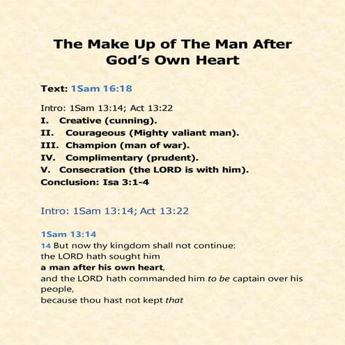The Make-up of The Man After God’s Own Heart | DOCX