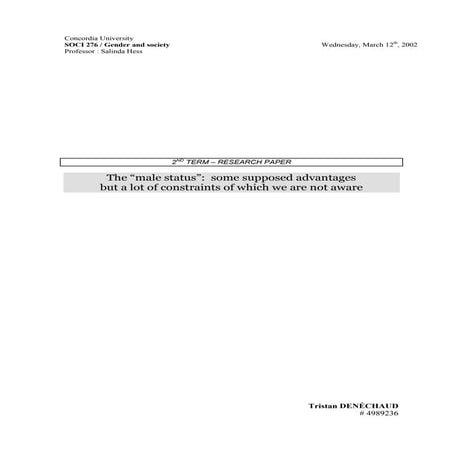 The Male Status | PDF