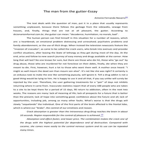 The man from the gutter essay | PDF | Illegal Drugs, Tobacco ...
