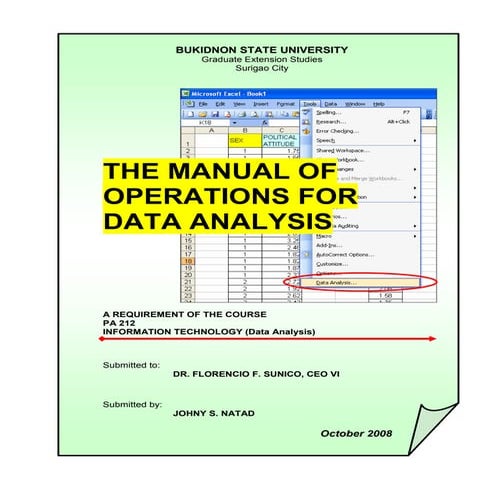 The Manual Of Operations For Data Analysis | PDF