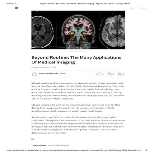 The many applications of medical imaging | PDF | Brain and Nervous ...