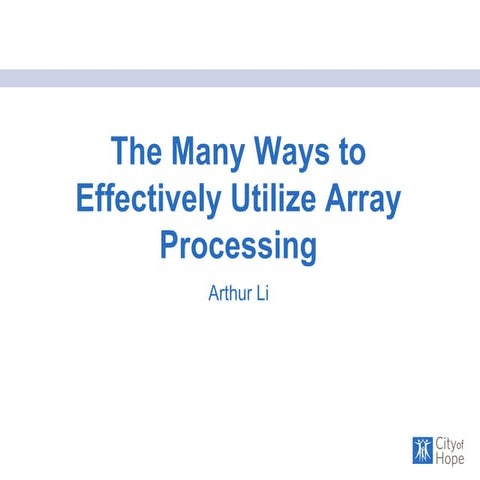 The Many Ways To Effectively Utilize Array Processing Ppt 2573