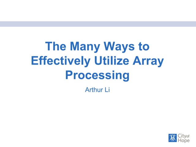The Many Ways To Effectively Utilize Array Processing Ppt 2573