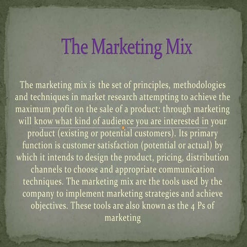 The marketing mix | PPTX