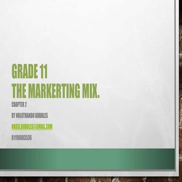 The marketing mix | PPTX