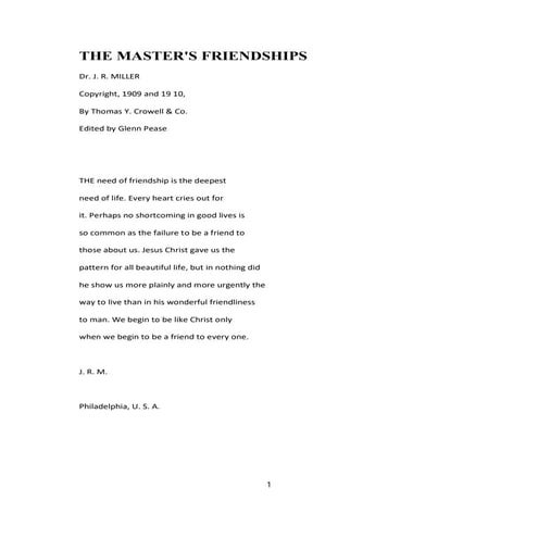The master's friendships | PDF