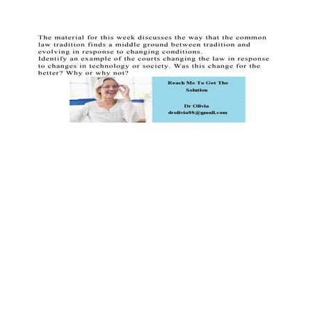 The material for this week discusses the way that the common law tra.docx