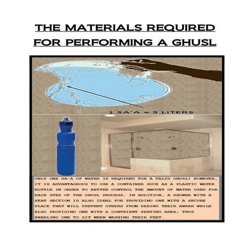 The materials required for performing a ghusl | PDF