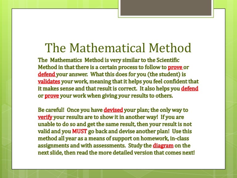 The mathematical method