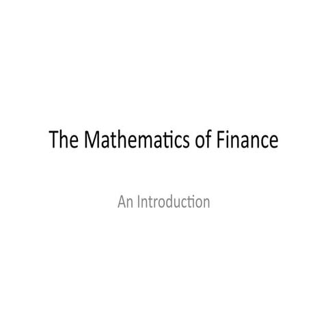 The_Mathematics_of_Finance and the study. | PPTX