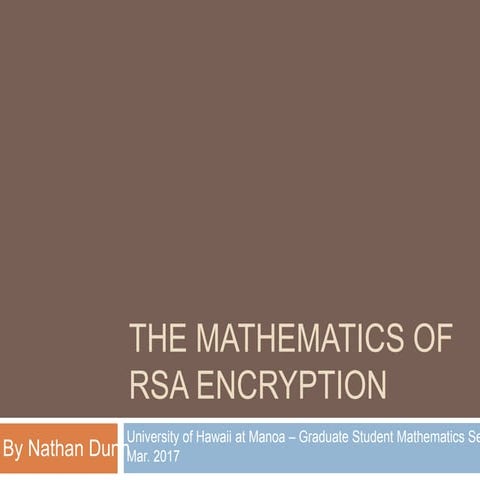 The Mathematics of RSA Encryption | PPTX | Programming Languages | Computing