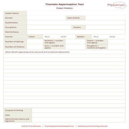 Thematic Apperception Test >> Conduction Kit v1.0 | PDF