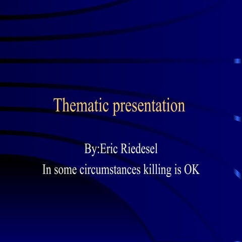 Thematic presentation | PPT