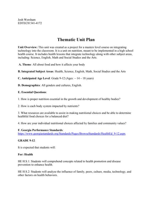 Spanish 3 environmental unit plan | DOC | Educational Assessment ...