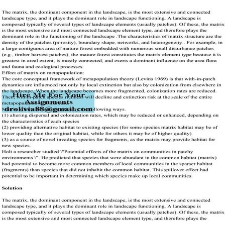 The matrix, the dominant component in the landscape, is the most ext.pdf