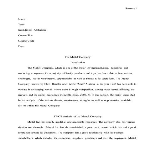 The mattel company (1)d | PDF