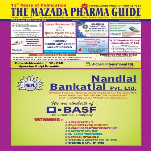 The mazada pharma guide 1st january to 15th january | PDF