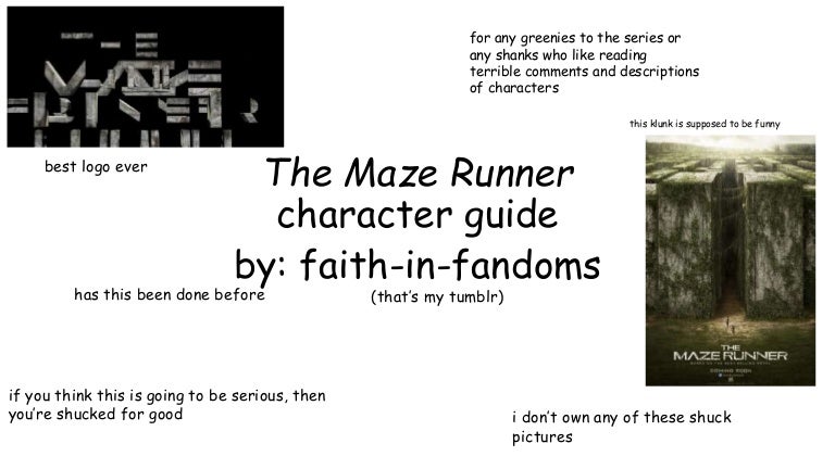 The Maze Runner - Character Guide